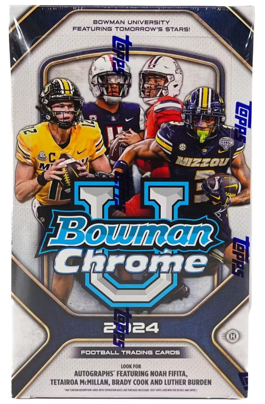 2024 Bowman University Chrome Football (24 Packs Per Box, 4 Cards Per ...
