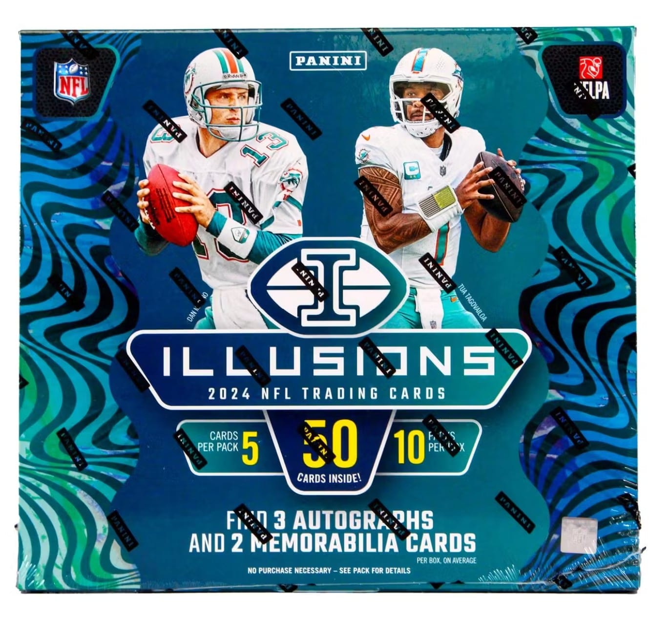 2024 Panini Illusions Football Hobby Box (10 Packs per Box, 5 Cards pe ...