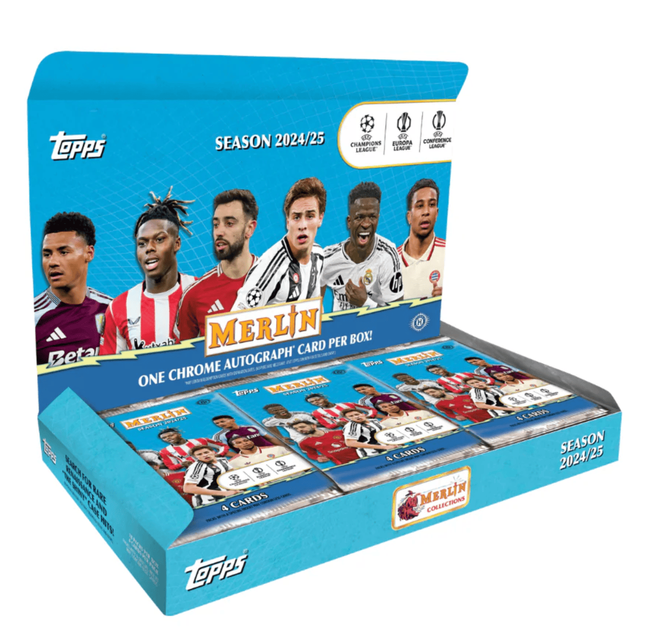 2024-25 Topps Chrome Merlin UEFA Club Competitions Soccer Hobby Box (1 ...